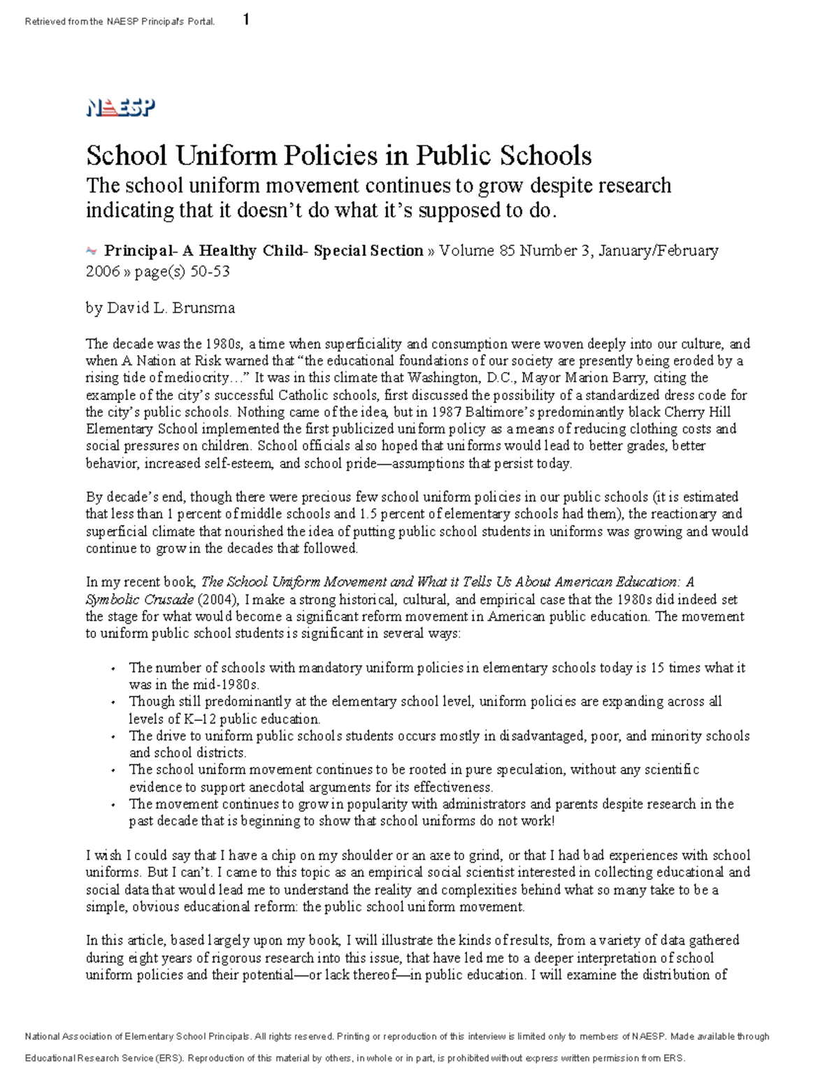 School Uniform Policies In Public School - National Association of ...