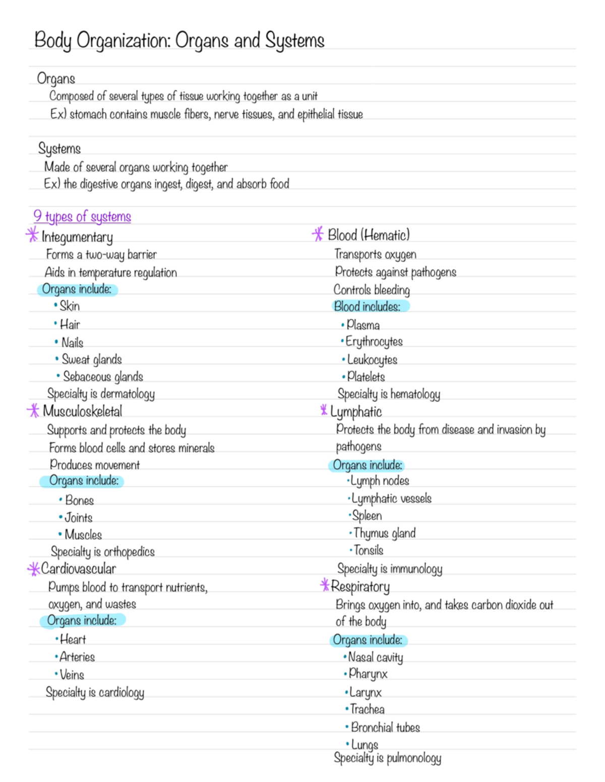 Medical Terminology; body organization - HTH 210 - Studocu