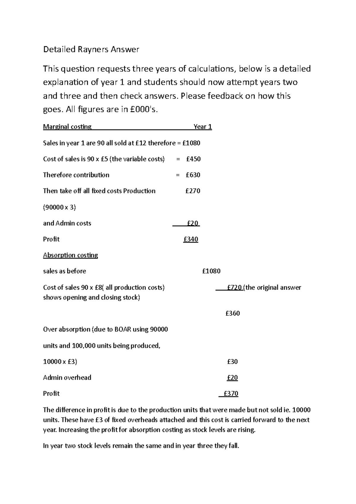 Detailed Rayners Answer (2) (1) - Detailed Rayners Answer This question ...