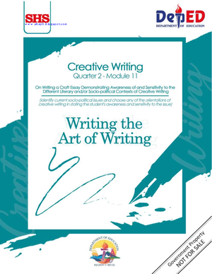 G12 SLM5 Q4 Creative Writing - ii 12 CREATIVE WRITING Quarter 4-Module ...