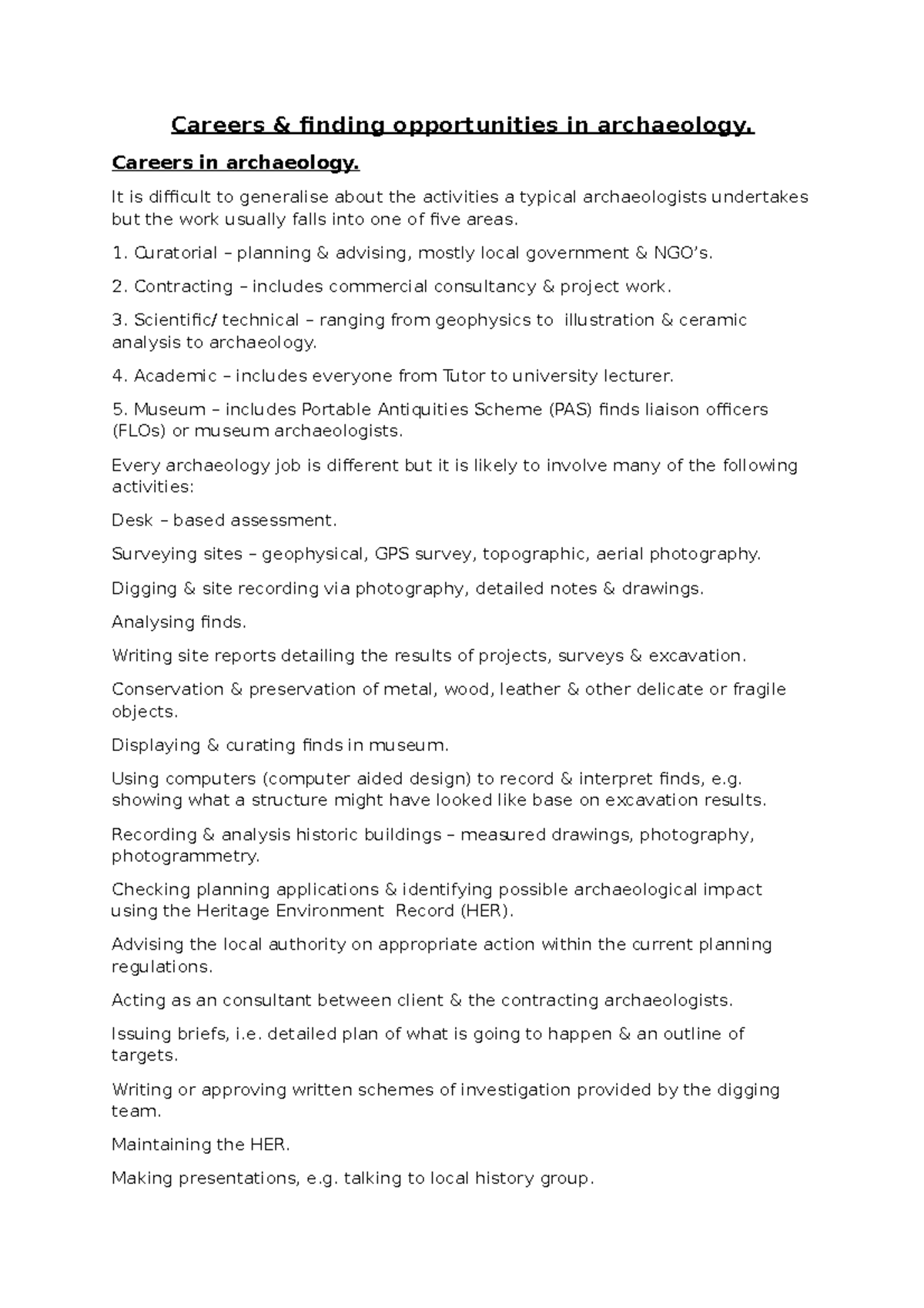 Careers & finding opportunities in archaeology - Careers & finding ...