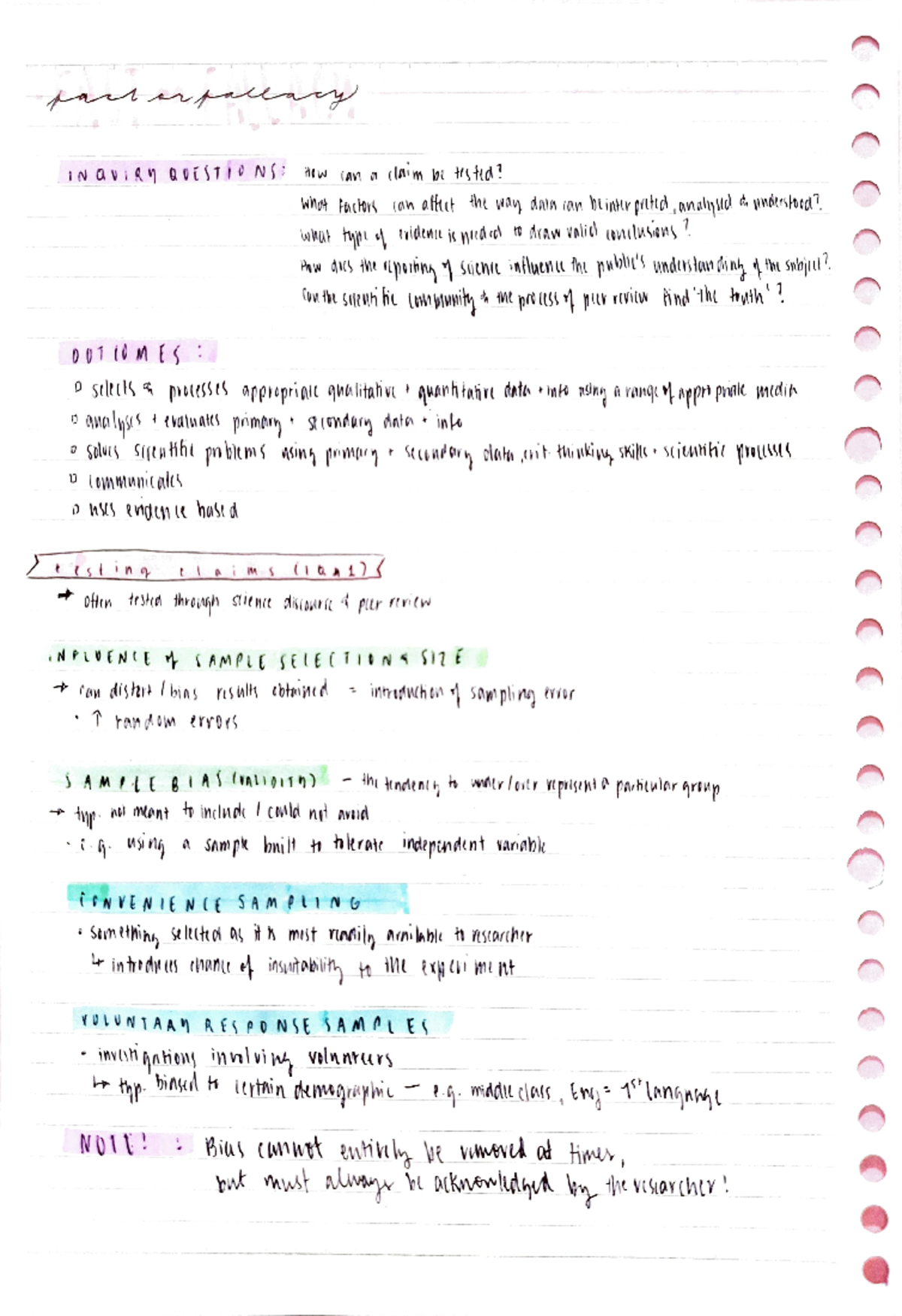 Module 7 - mod 7 incomplete notes, based on investigating science in ...