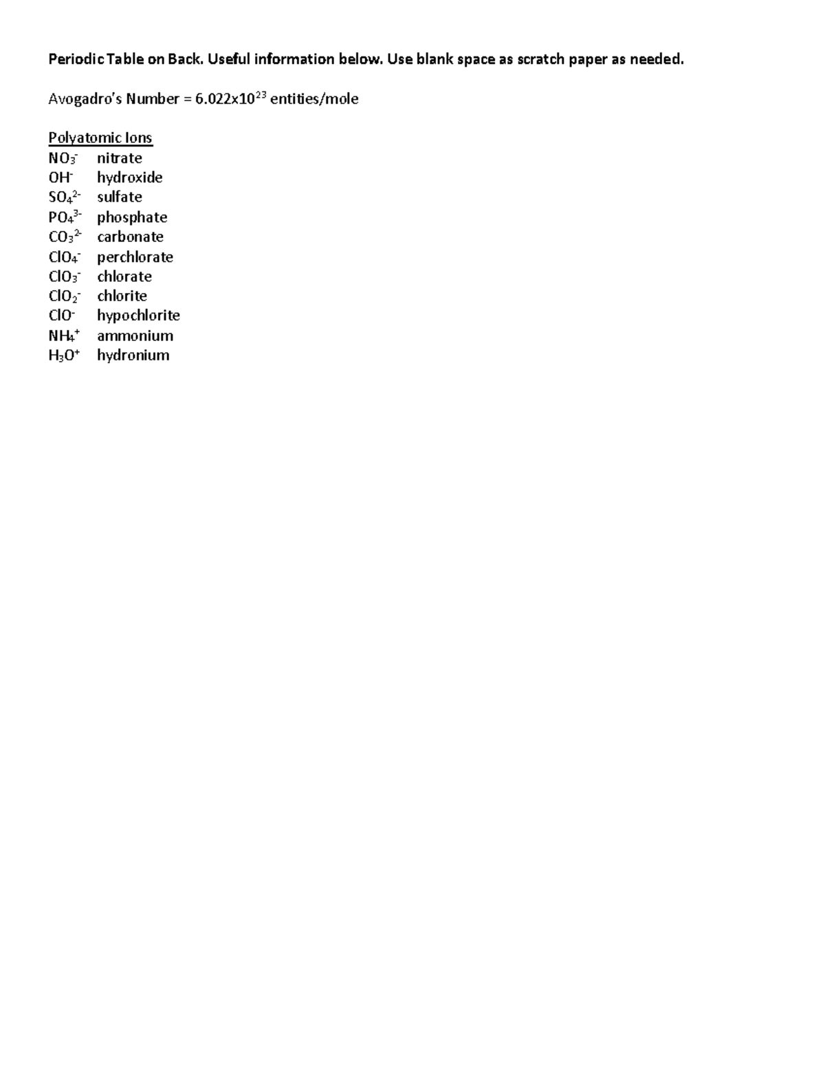 Exam 1 Periodic Table and Scratch (1) - CHEM1040 - Periodic Table on ...