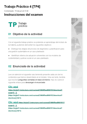 Examen Trabajo Práctico 4 - Avanzado [TP4] - Trabajo Práctico 4 - Avanzado [TP4] Comenzado: 14 ...