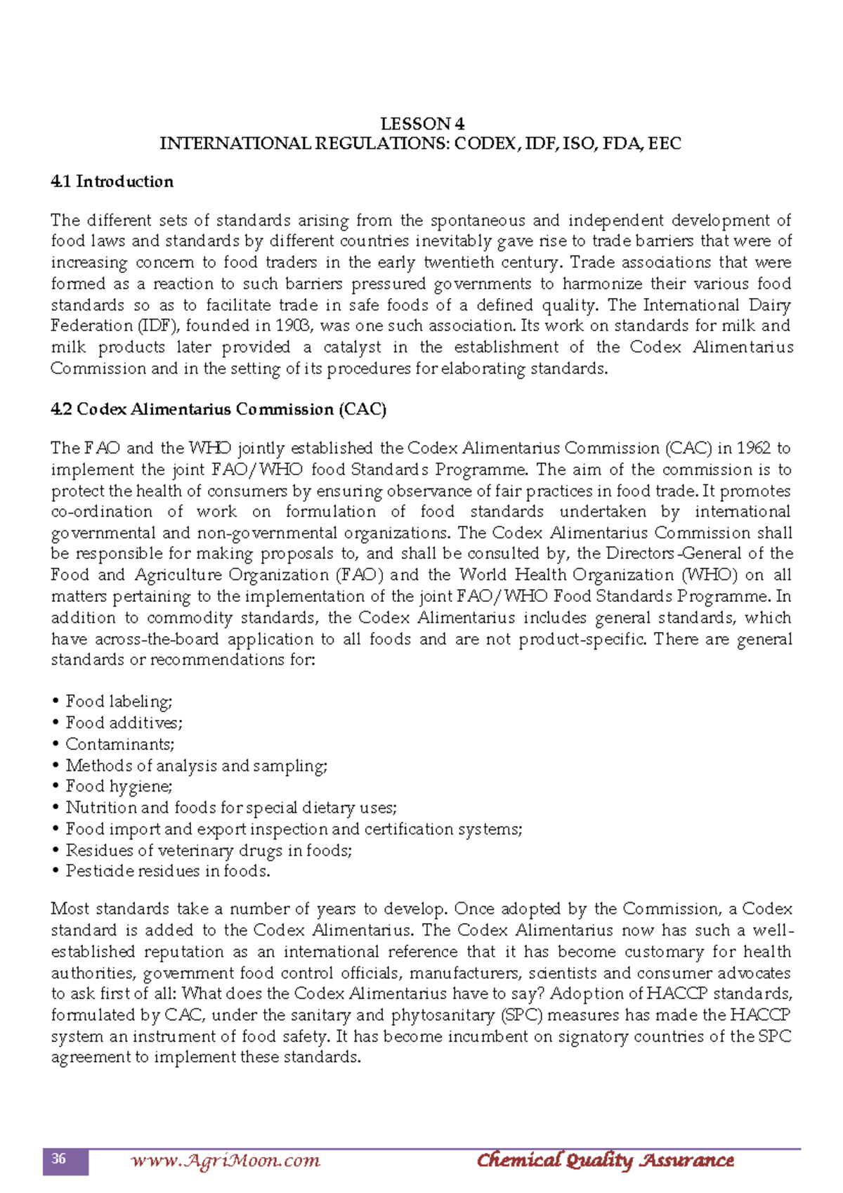 Lesson 4 - international regulations- Codex, ISO - LESSON 4 ...