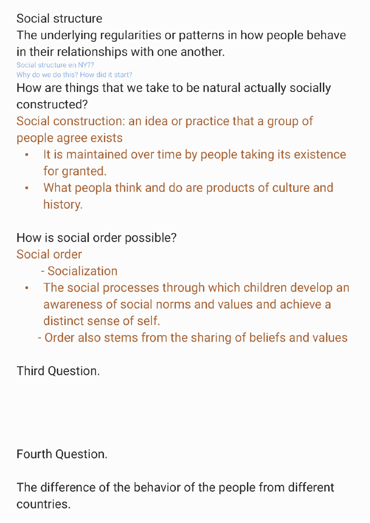 Basic concepts in sociology - Social structure The underlying ...