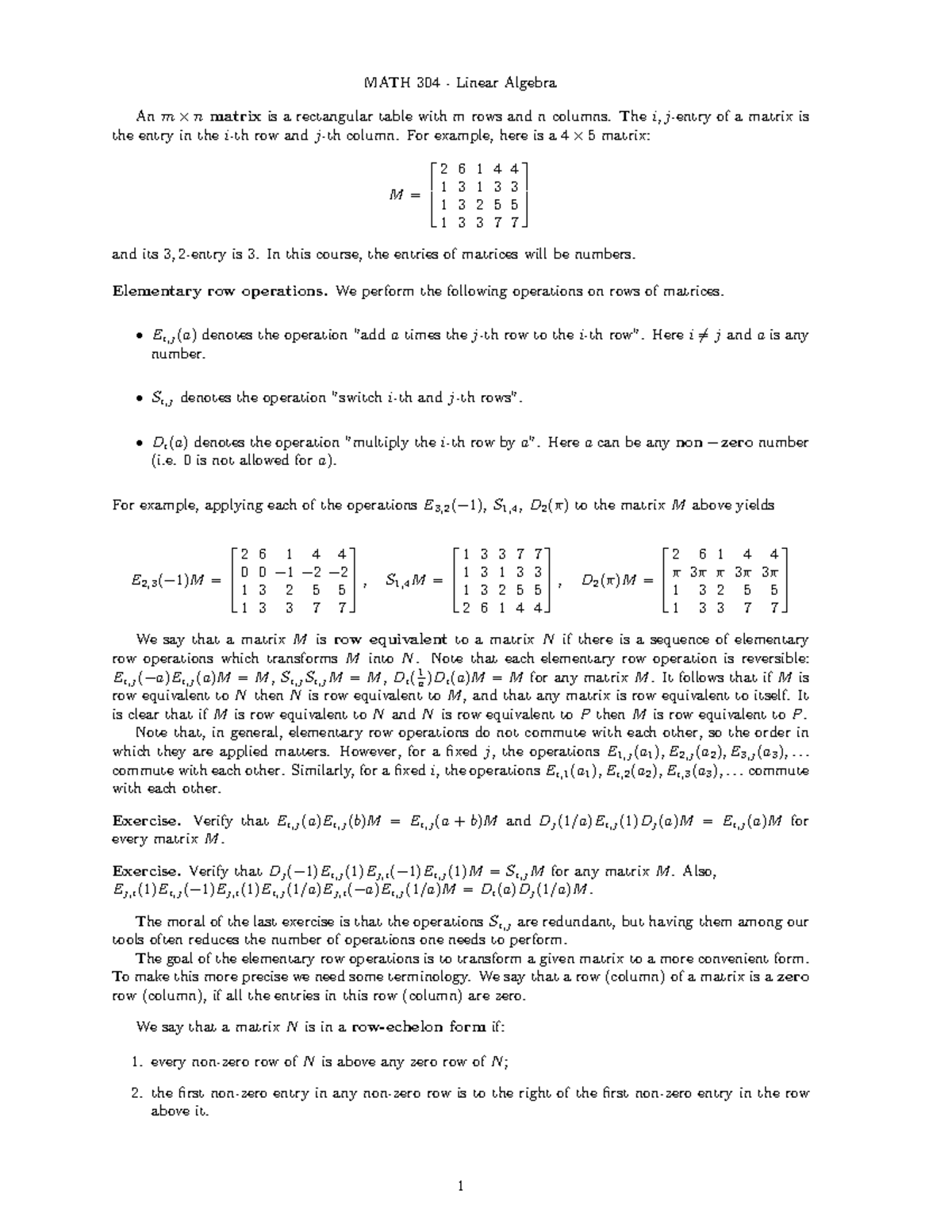 1 - 1.pdf - MATH 304 - Linear Algebra Anm×nmatrixis a rectangular table ...