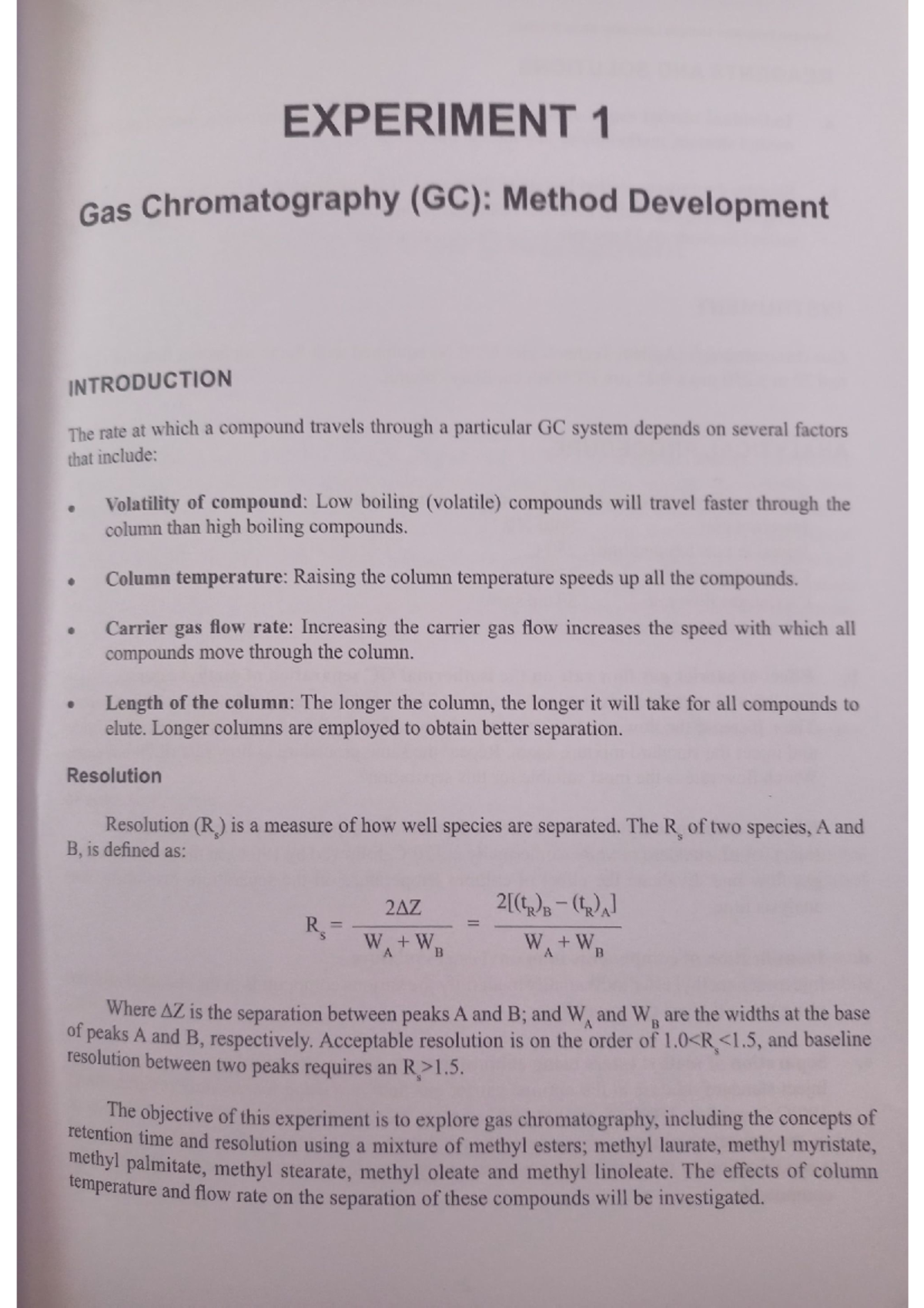 LAB Manual EXP 1 - Analytical Separation Method - Studocu