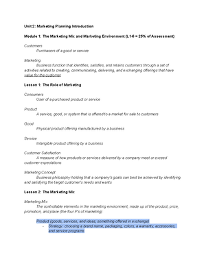 Module 1 Lesson 3 examples of the marketing mix - Product In the ...
