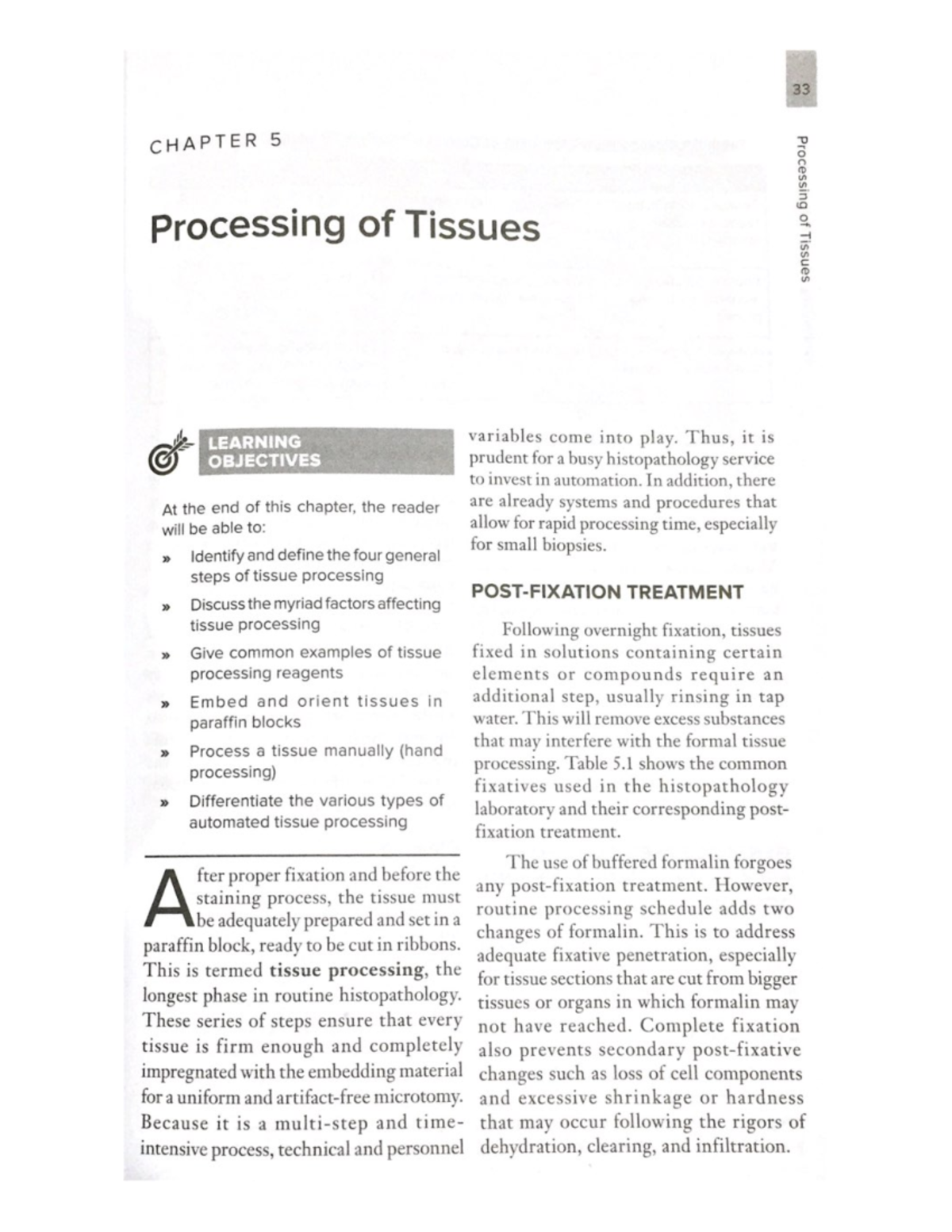 Histopath-Chapter-5 - Process of Tissues - Medical Technology - Studocu