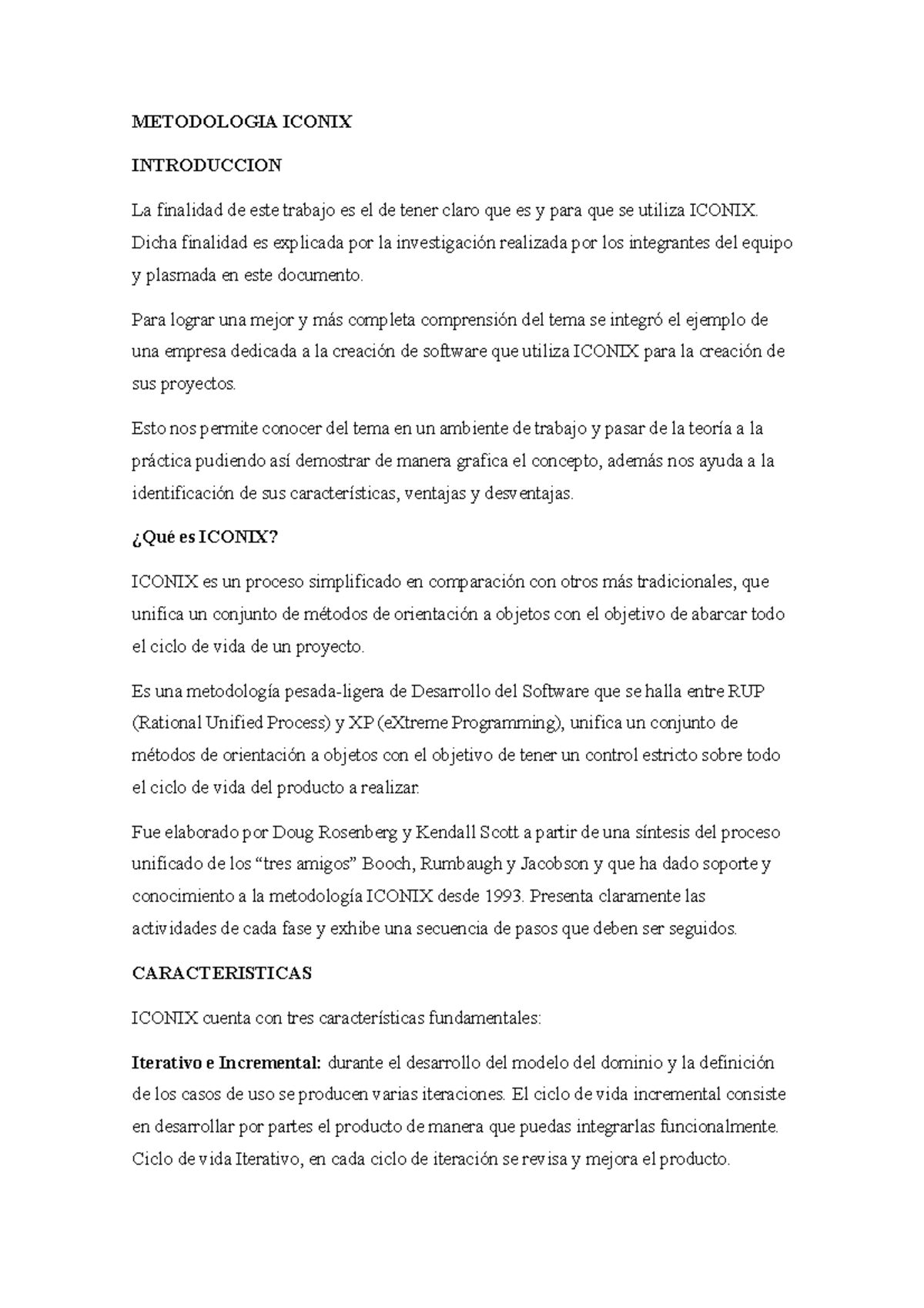 Metodologia Iconix - COSTOS - METODOLOGIA ICONIX INTRODUCCION La ...