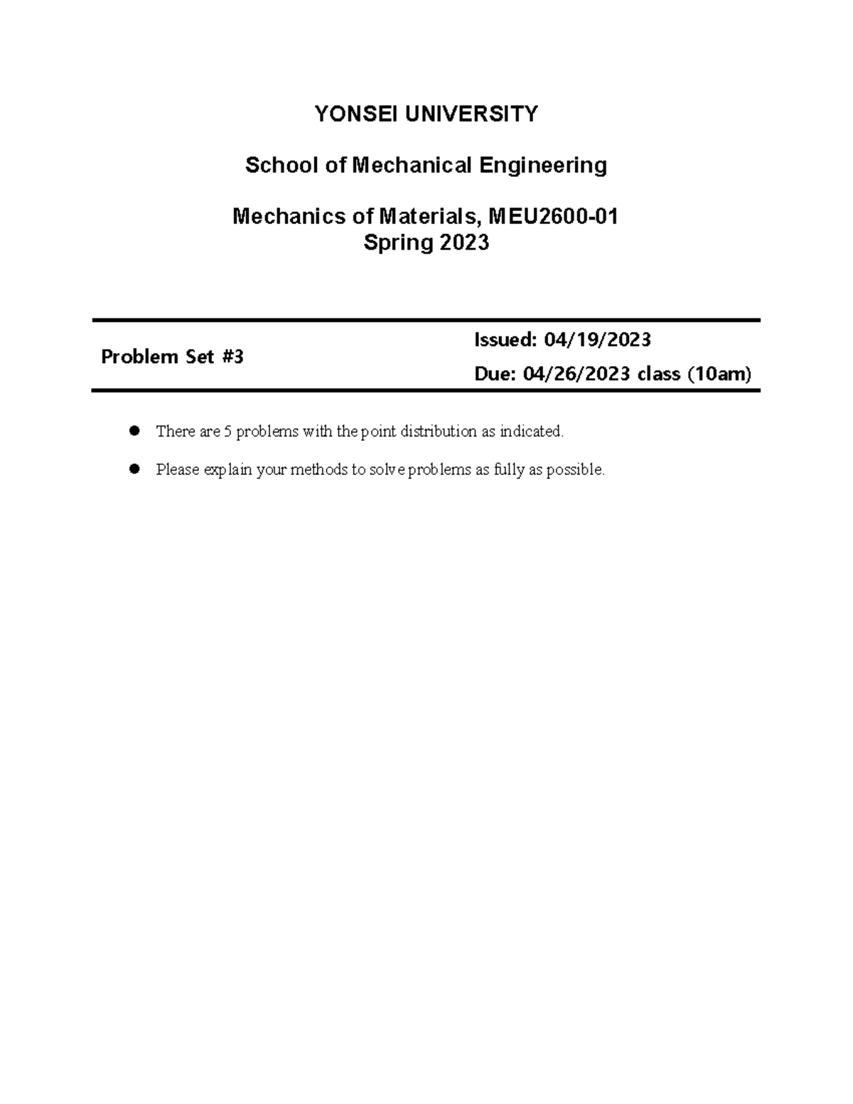 statics for mechanical engineering students - YONSEI UNIVERSITY School ...