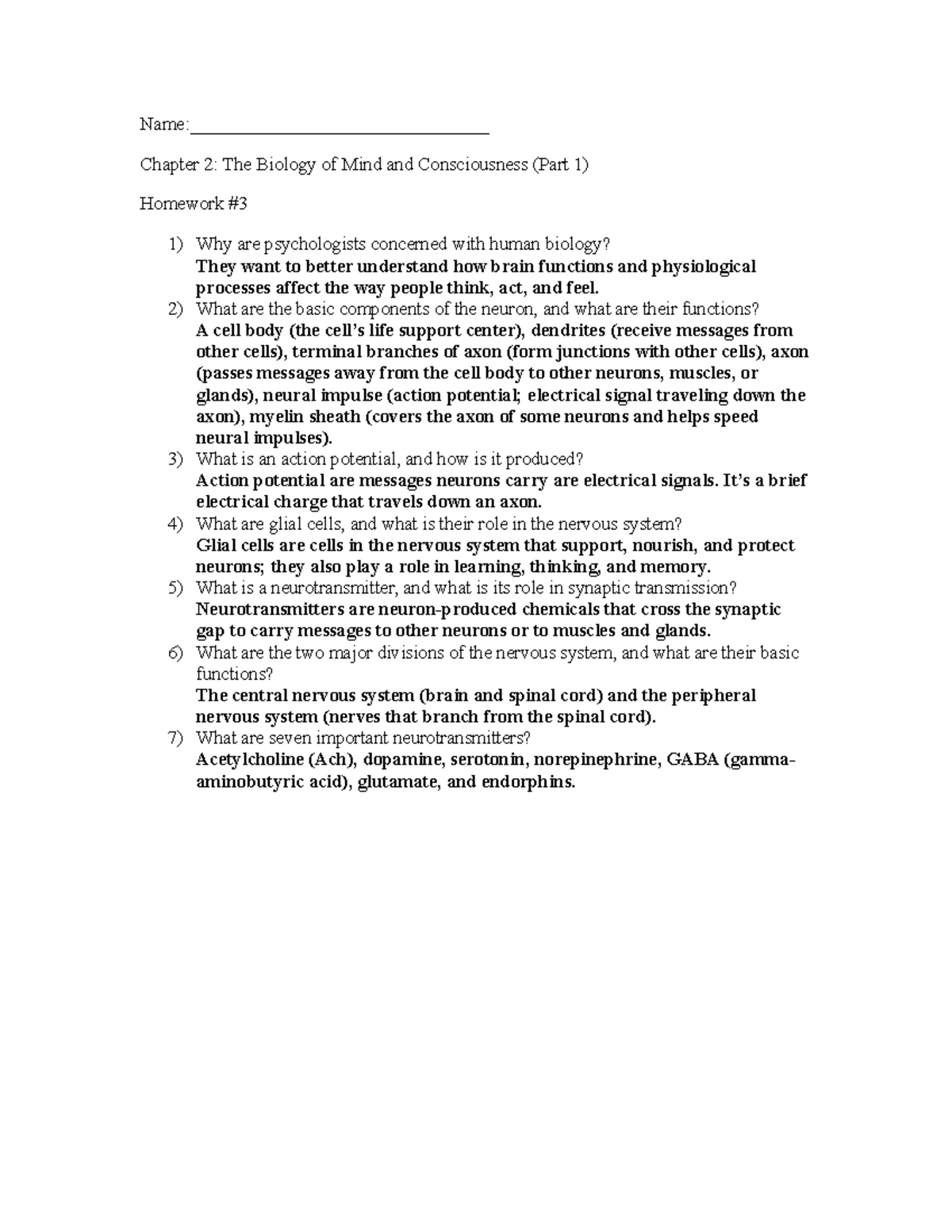 Week 5 General Psychology - Name ...