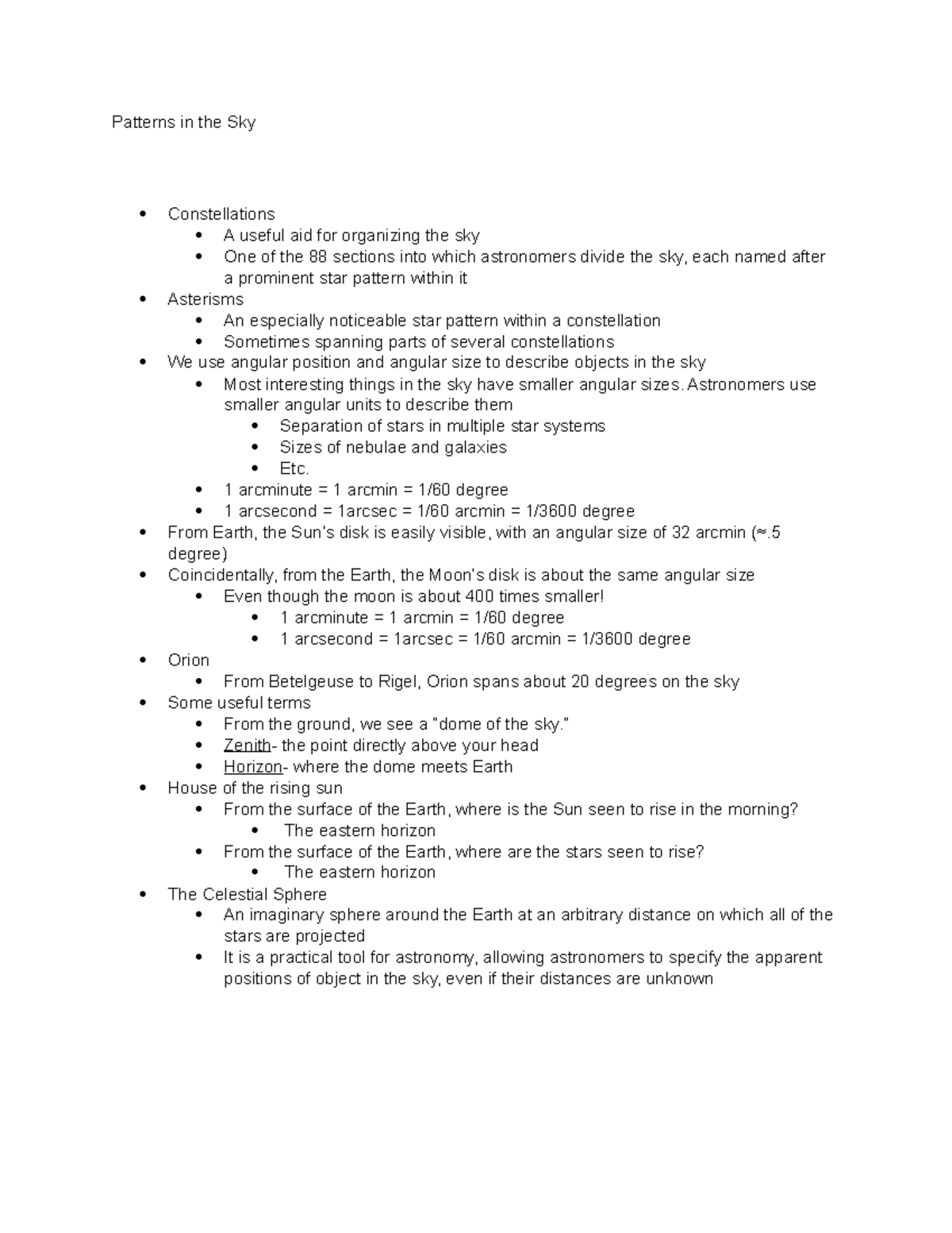 AST 104 Lecture 2 - Patterns in the Sky Constellations A useful aid for ...