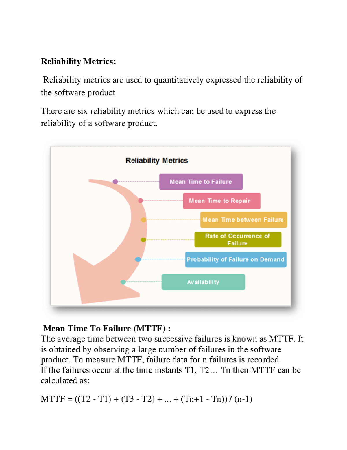 Reliability Metrics - Reliability Metrics: Reliability metrics are used ...