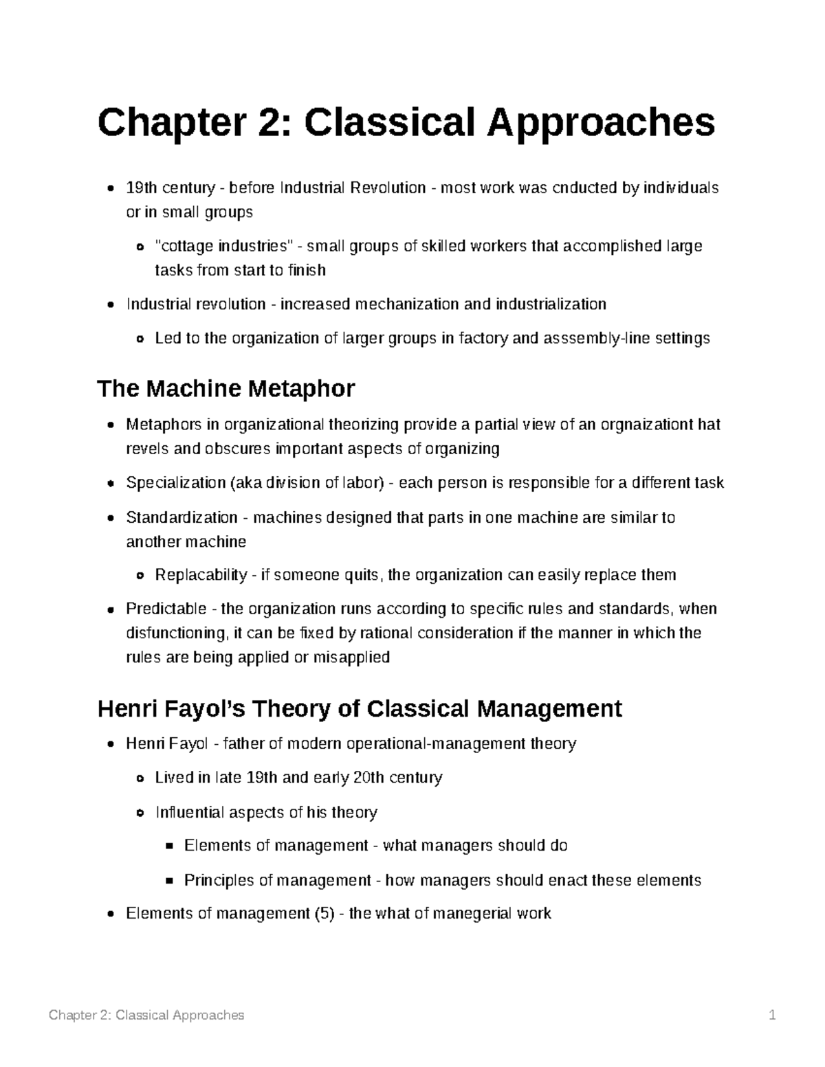 Chapter 2 Classical Approaches - Chapter 2: Classical Approaches 19th ...