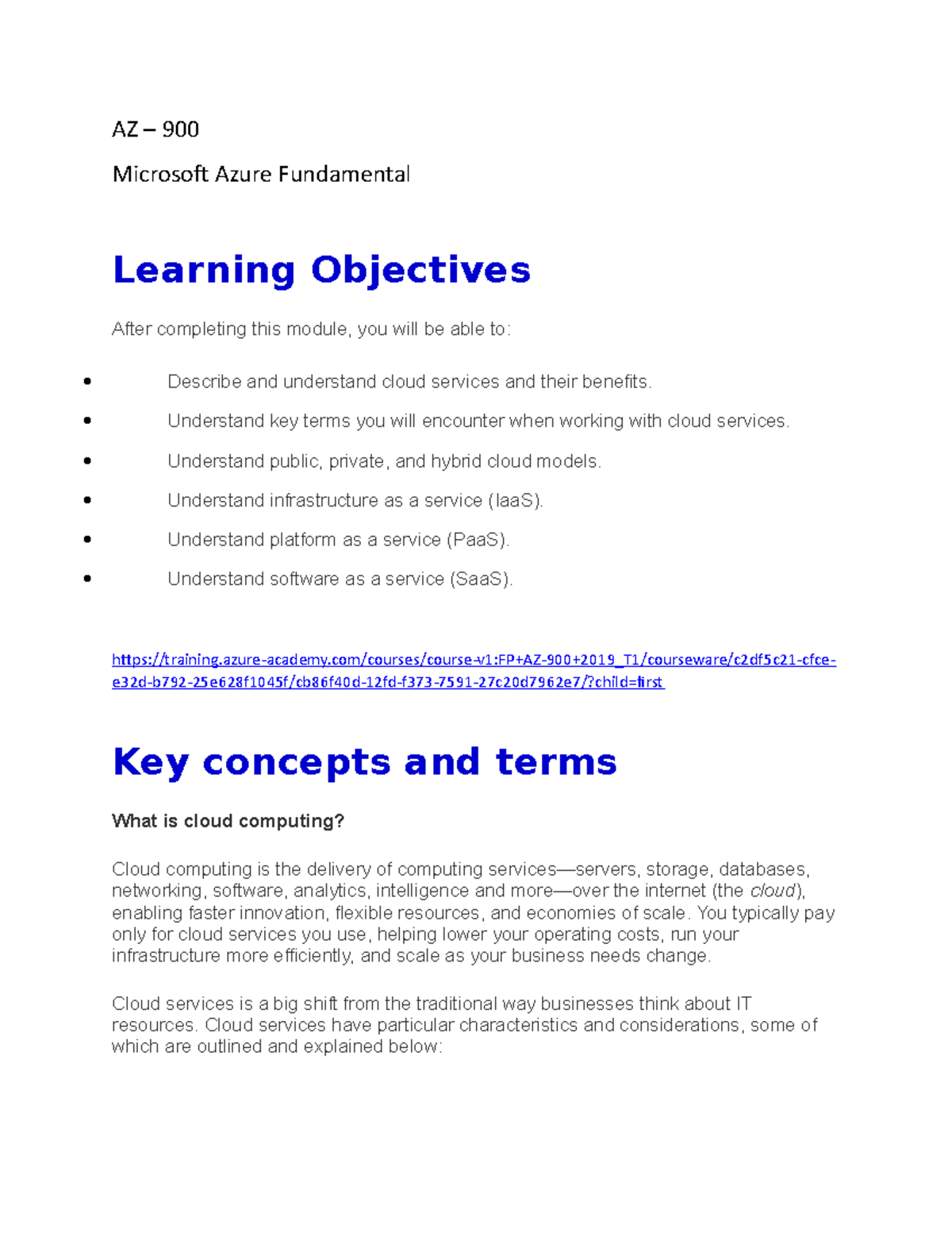 Az900 azure fundamental - AZ – 900 Microsoft Azure Fundamental Learning ...