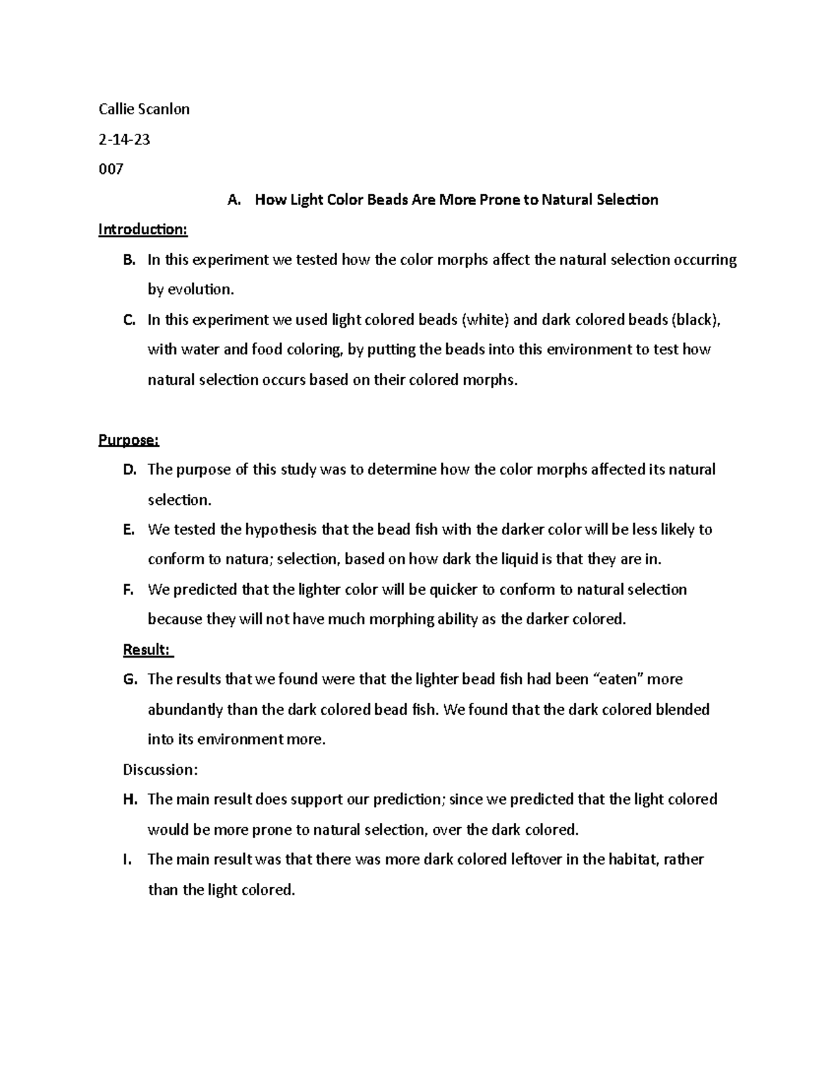 Scanlon C Beadfish Outline 007 - Callie Scanlon 2-14- 007 A. How Light ...