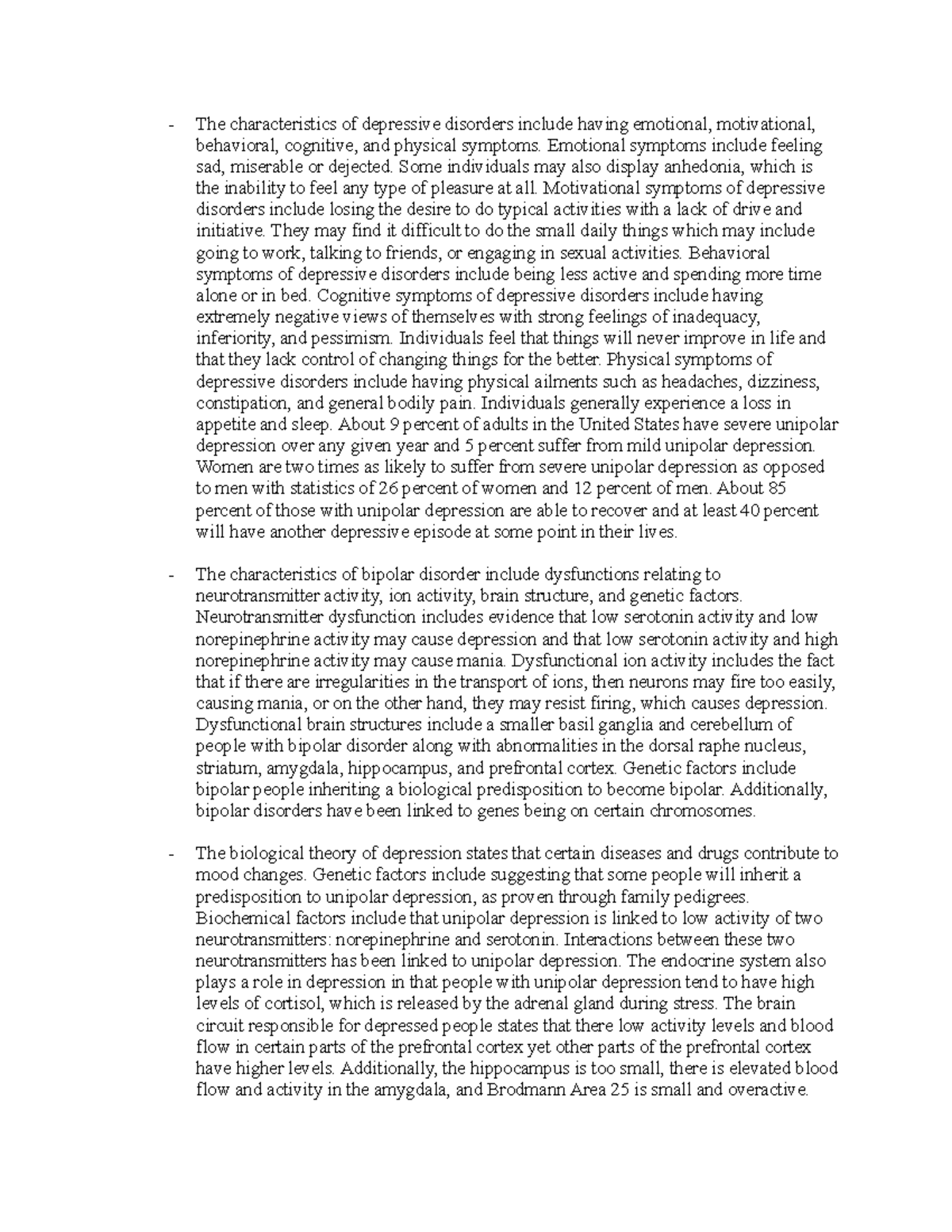 DB Mood Disorders - Summary Fundamentals of Abnormal Psychology - The ...