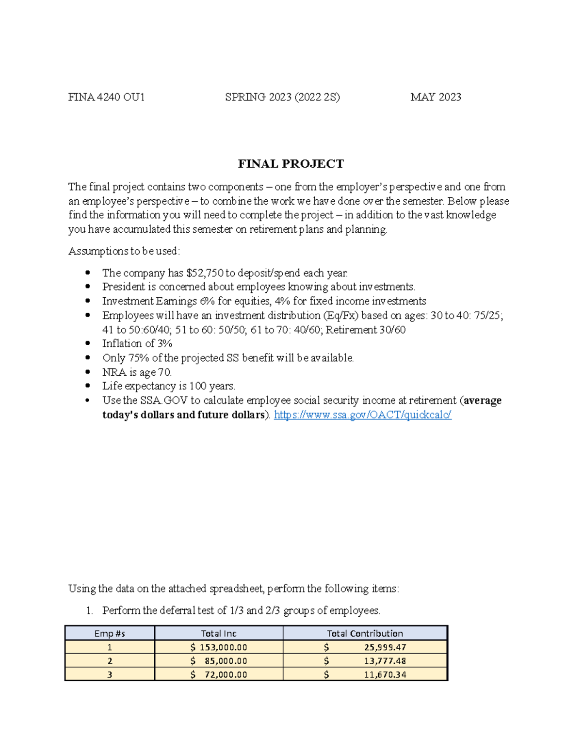 2023 5 1 Final Case Project - FINA 4240 OU1 SPRING 2023 (2022 2S) MAY ...