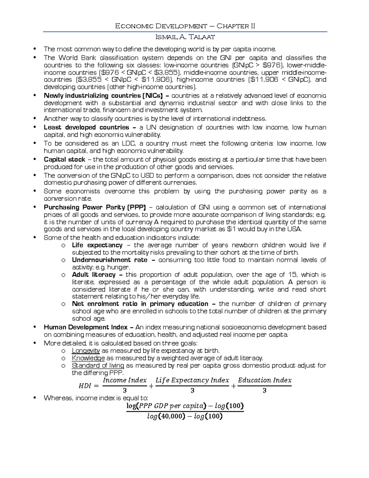 Lecture notes, lecture 1 - Comparative economic development- econ 313 ...