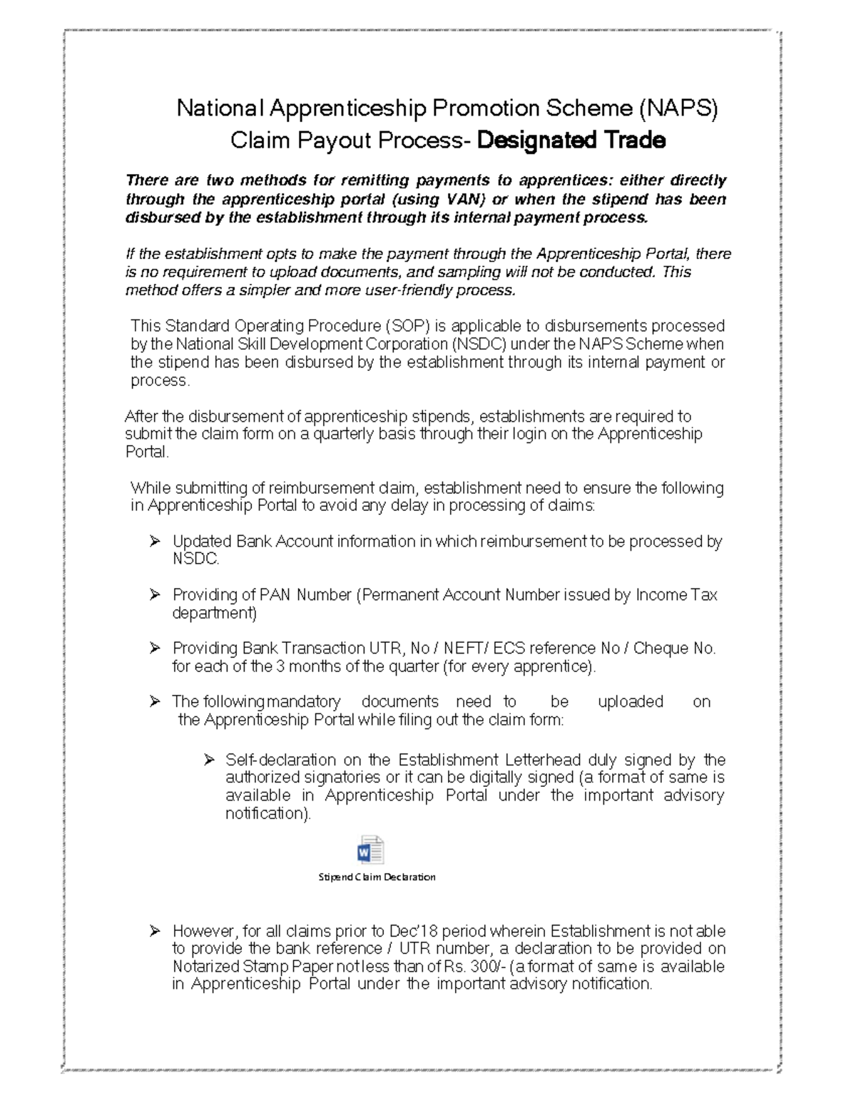 DT Claims SOP+-+NAPS - Gxgugtdz - National Apprenticeship Promotion ...