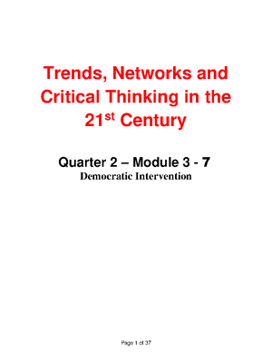 Trends Q2 Module 3 - Trends, Networks and Cricital Thinking in the 21st ...