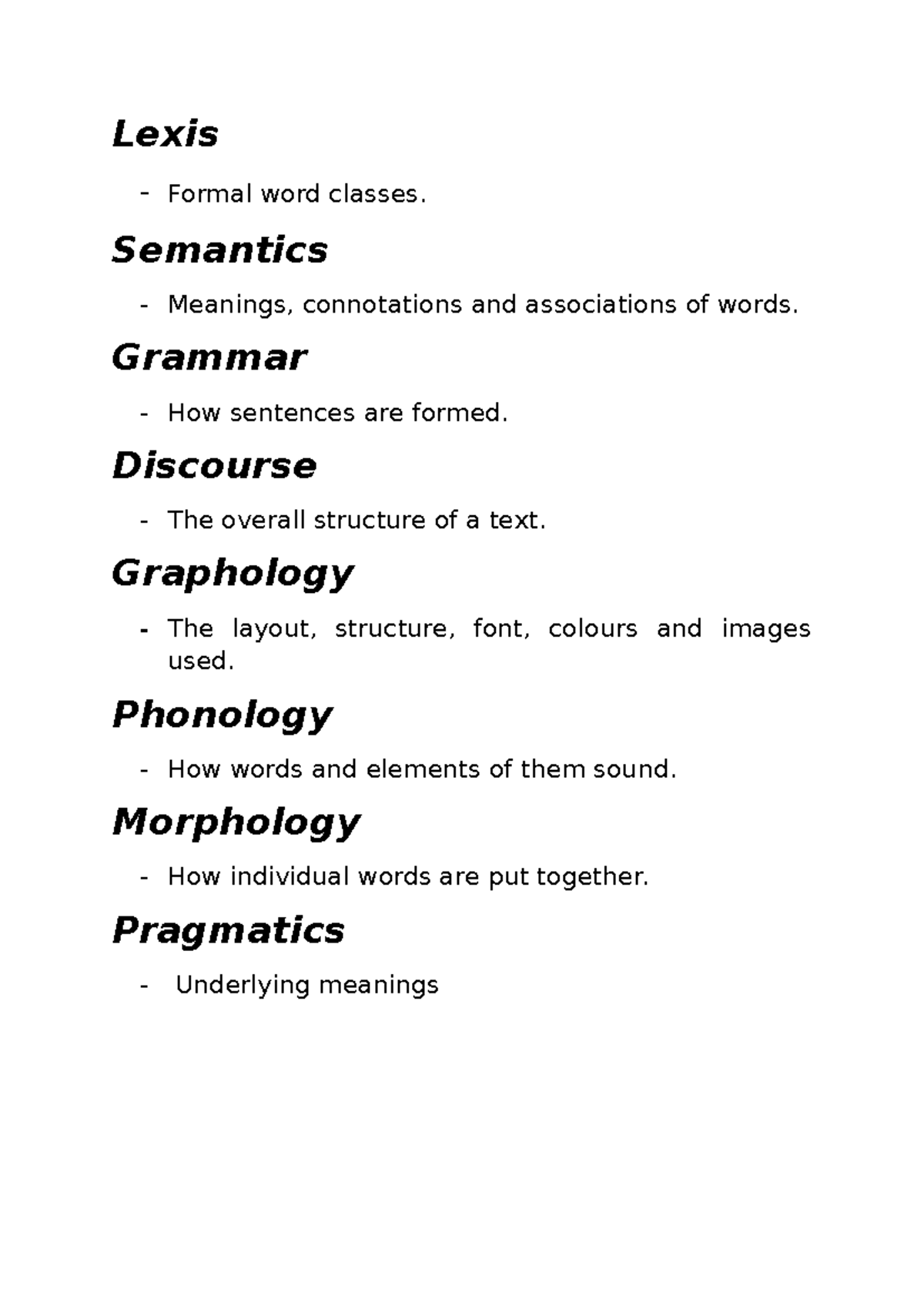 P1Q123 - Knowledge about language, all basics of language formations to guide towards - Lexis ...