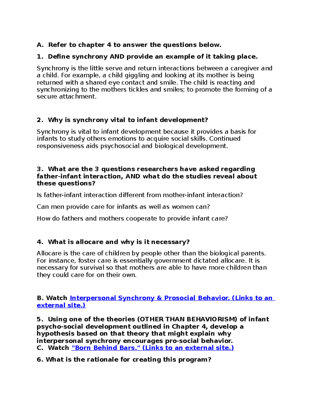 Backup of Chapter 4 Questions - A. Refer to chapter 4 to answer the ...