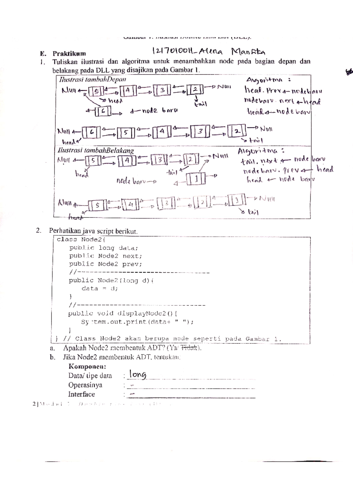 1217010011 Alena Mansika Modul 7 - Praktikum Struktur Data - Studocu