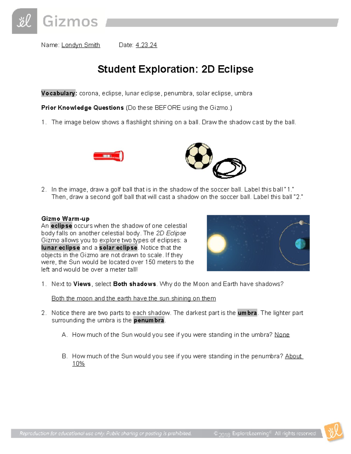 2DEclipse SE LS - 2D eclipse about the moon - Name: Londyn Smith Date ...