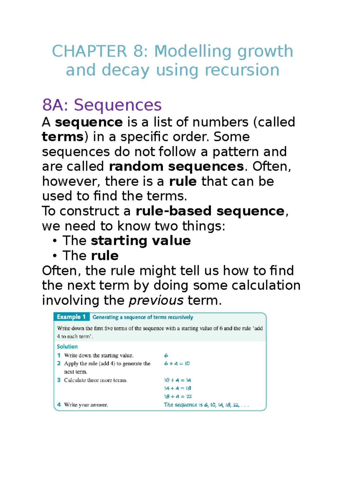 Chapter 8 - aos1 - CHAPTER 8: Modelling growth and decay using ...