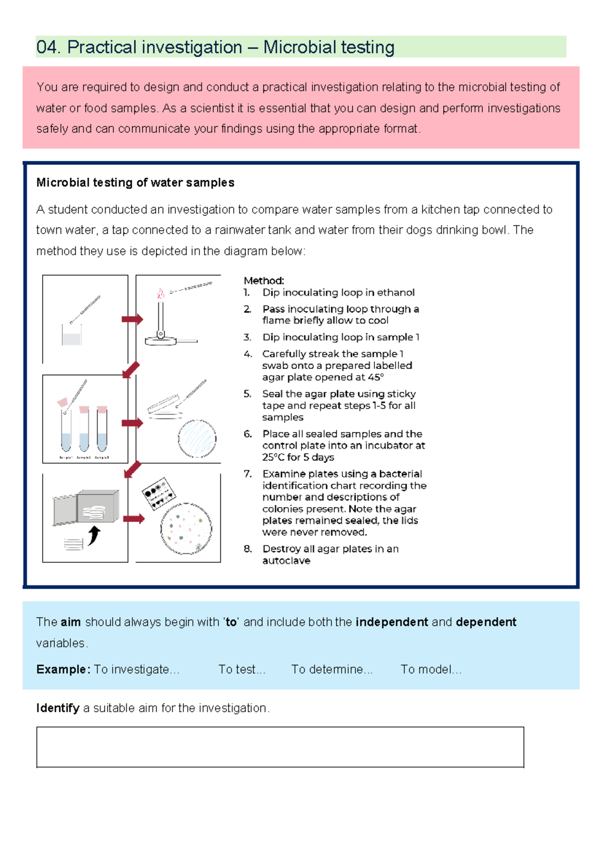 Microbes Practical Report - 04. Practical investigation – Microbial ...