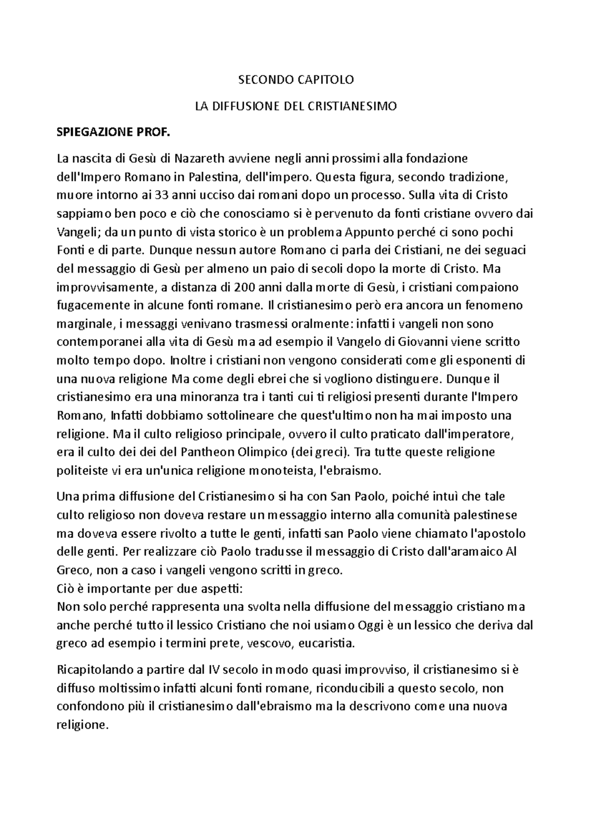 Secondo Capitolo storia medievale - SECONDO CAPITOLO LA DIFFUSIONE DEL CRISTIANESIMO SPIEGAZIONE ...