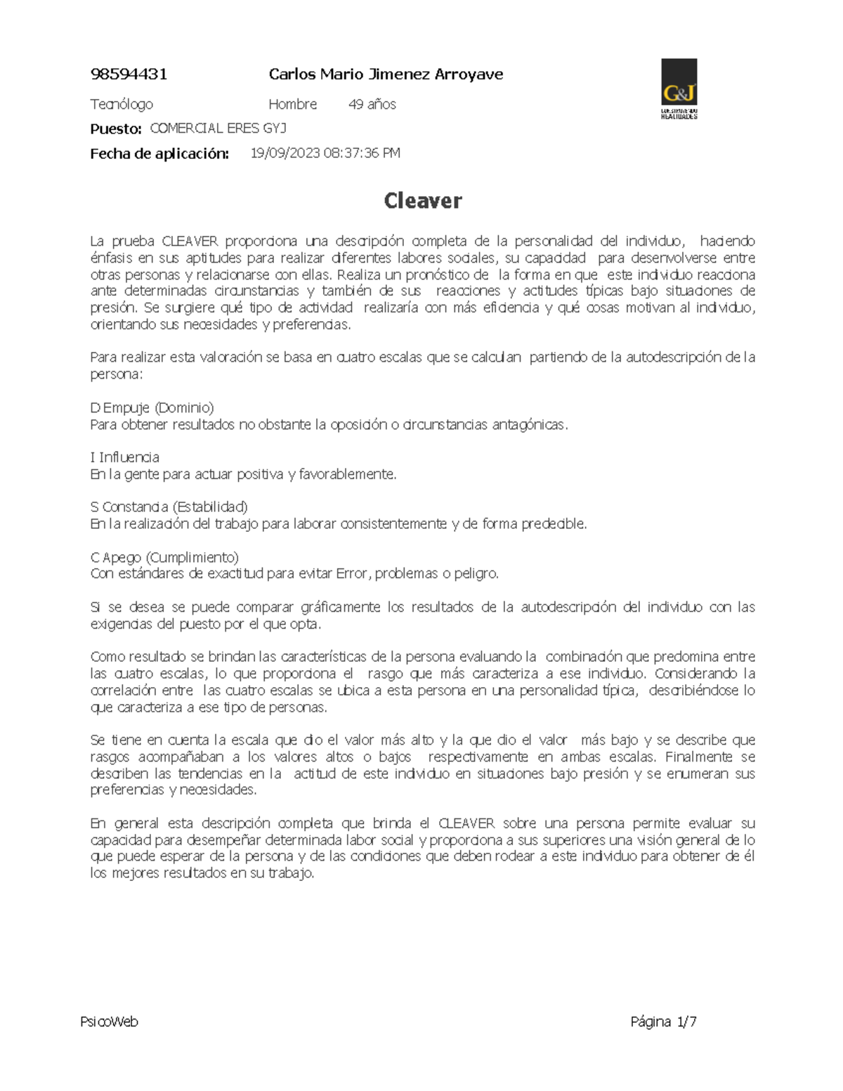 Cleaver - totalidad - Cleaver La prueba CLEAVER proporciona una ...