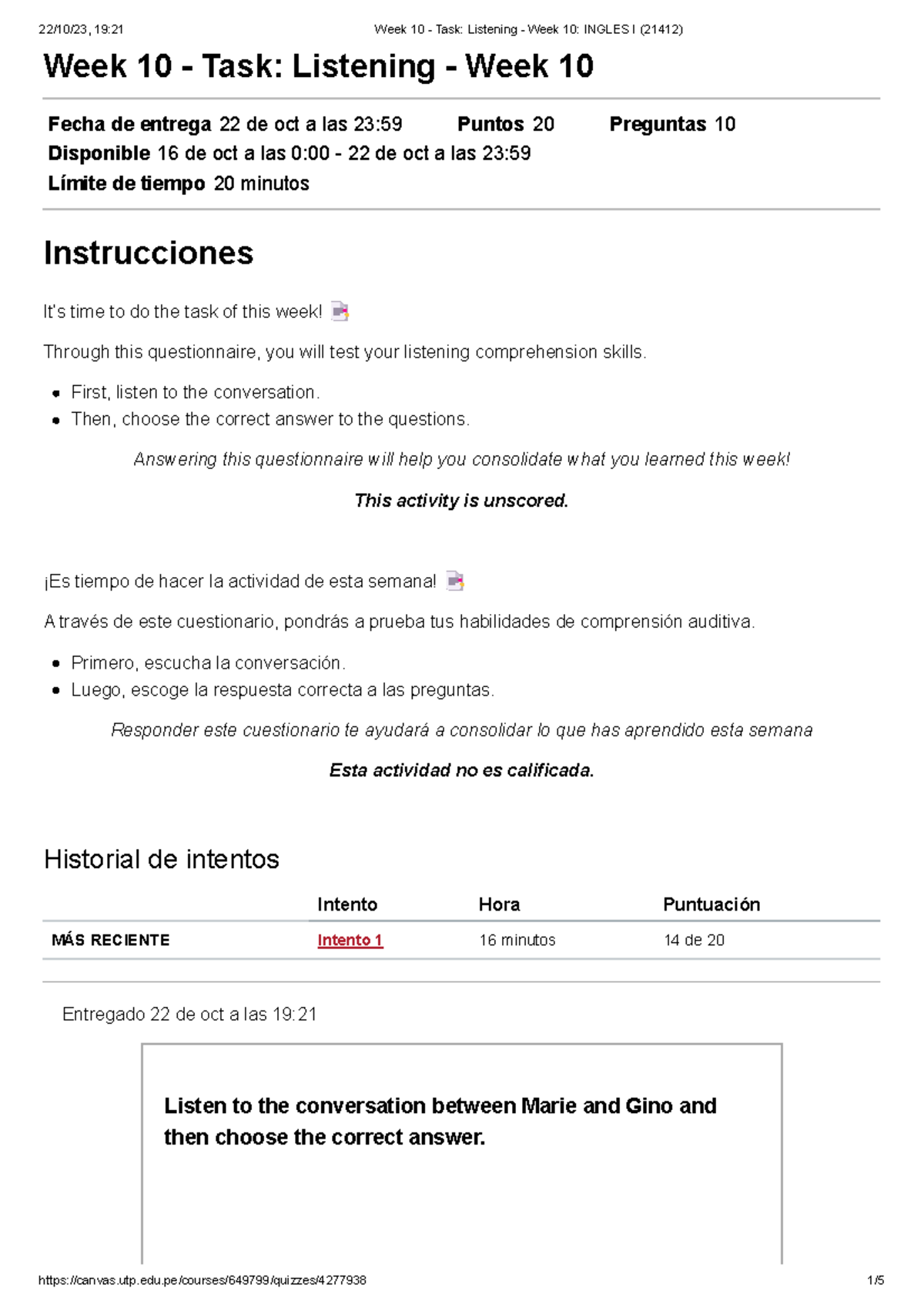 Week 10 - Task Listening - Week 10 Ingles I (21412) - Week 10 - Task: Listening - Week 10 Fecha ...