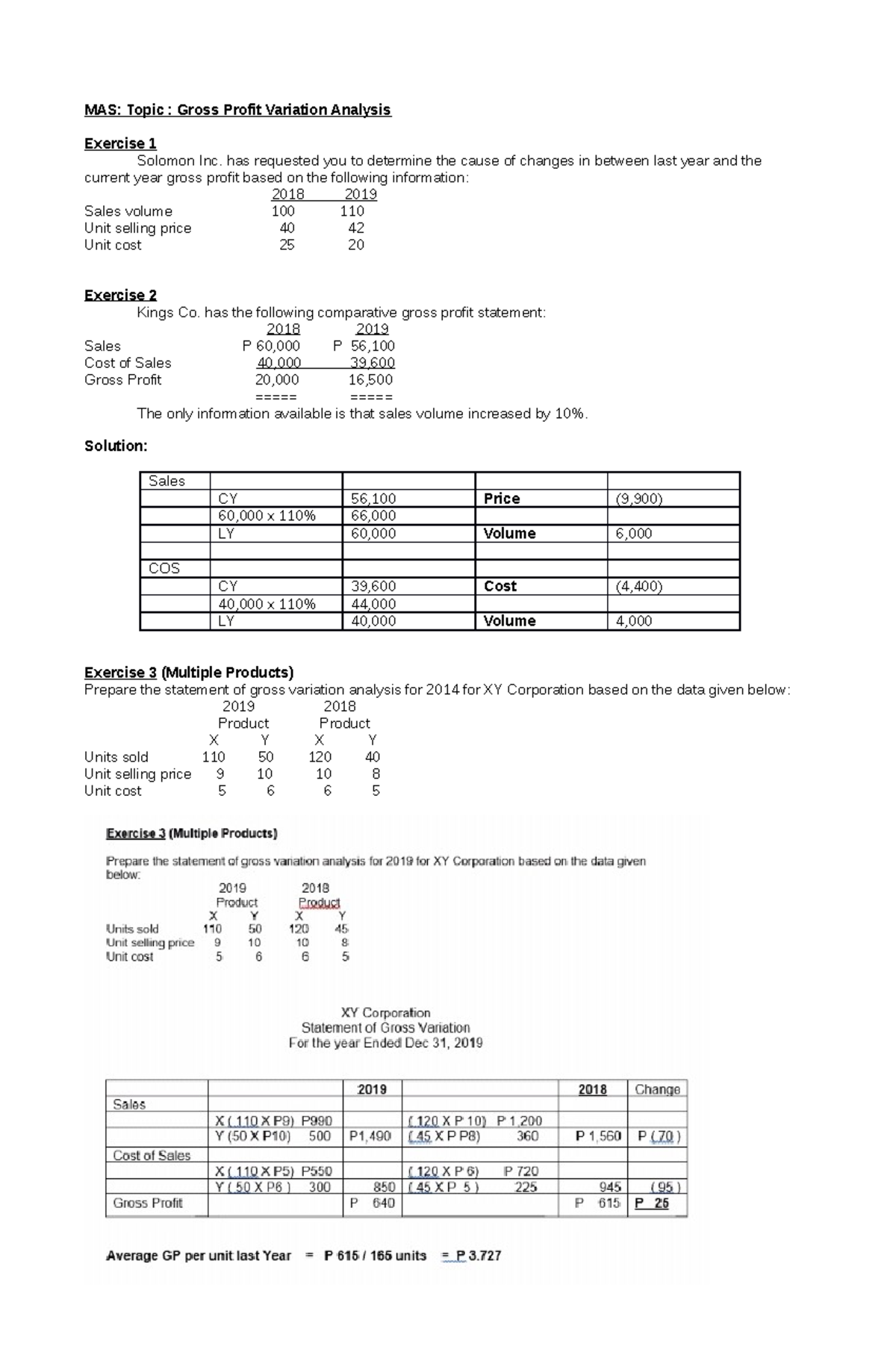 Gross profit variation analysis - MAS: Topic : Gross Profit Variation ...
