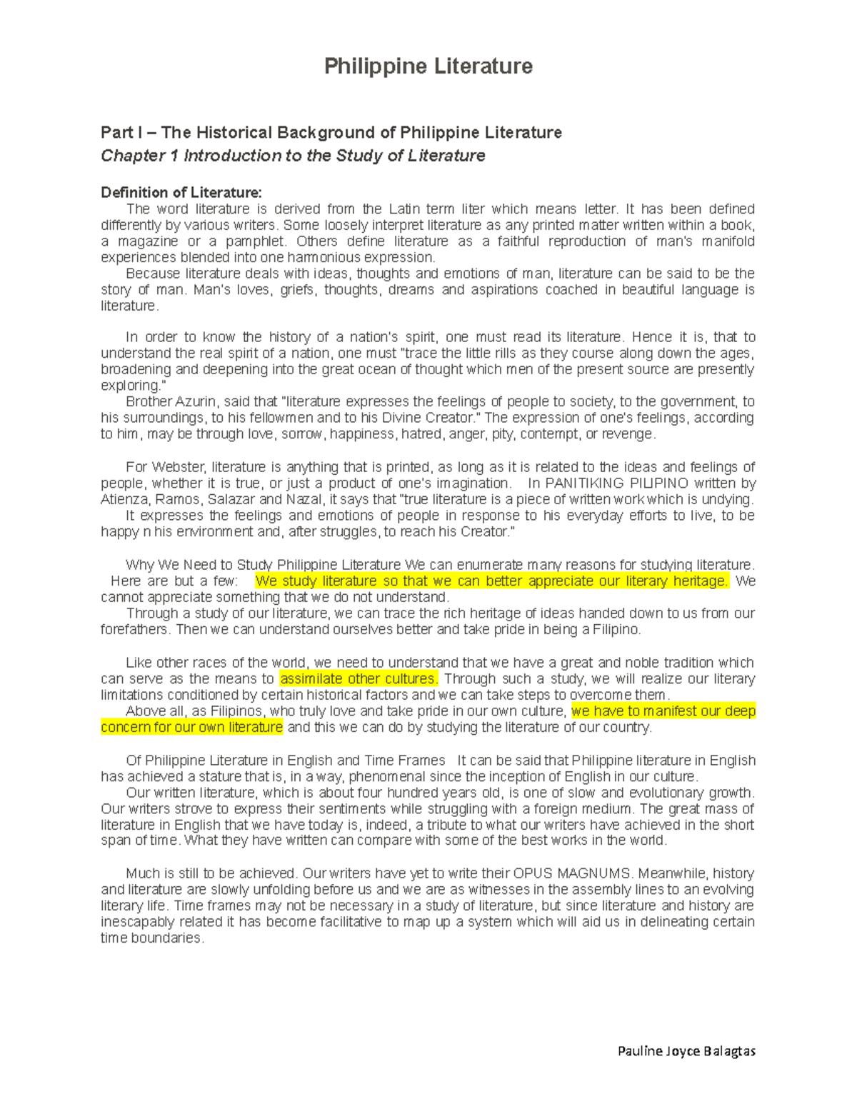 Survey of the Phil - Major in English Subject - Part I – The Historical ...