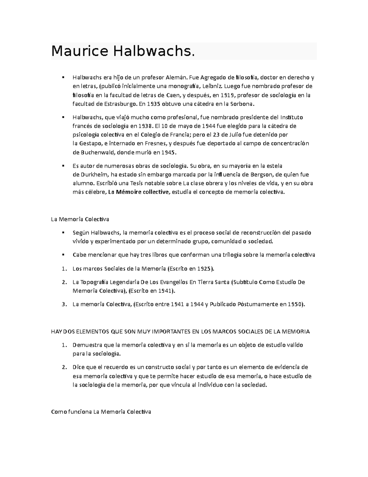 Maurice Halbwachs - LA MEMORIA COLECTIVA - Maurice Halbwachs. Halbwachs era hijo de un profesor ...