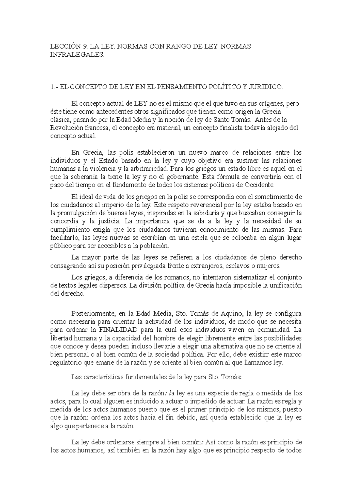 Lección 9. LA LEY. Normas CON Rango DE LEY. Noramas Infralegales - LECCIÓN 9. LA LEY. NORMAS CON ...