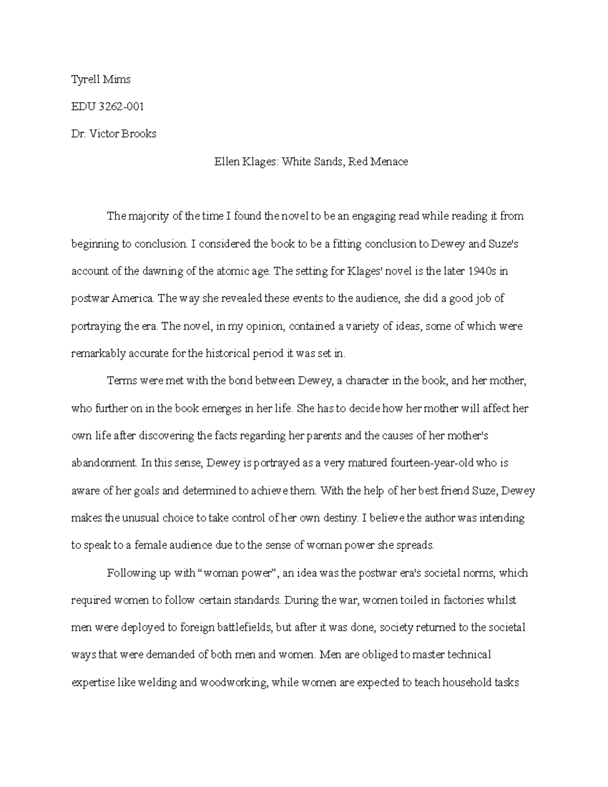 "White Sands, Red Menace" - Tyrell Mims EDU 3262- Dr. Victor Brooks ...