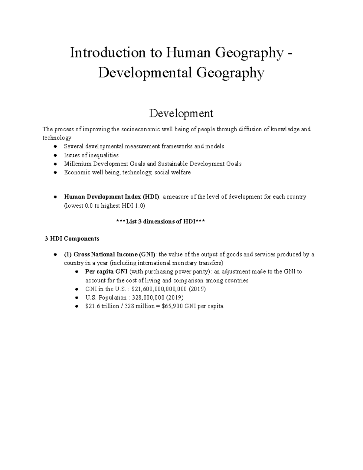 GEOG 2200 - Developmental Geography - Introduction to Human Geography ...