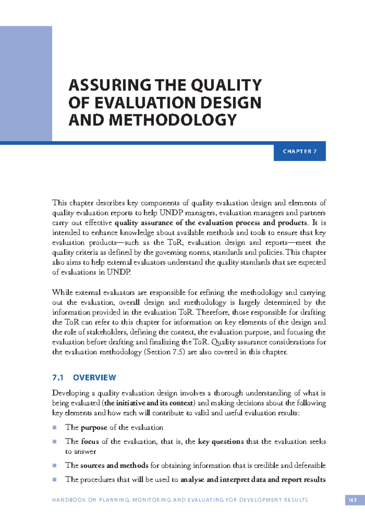 Assuring THE Qualit Y OF Evaluation Design AND Methodology Chapter 7 ...