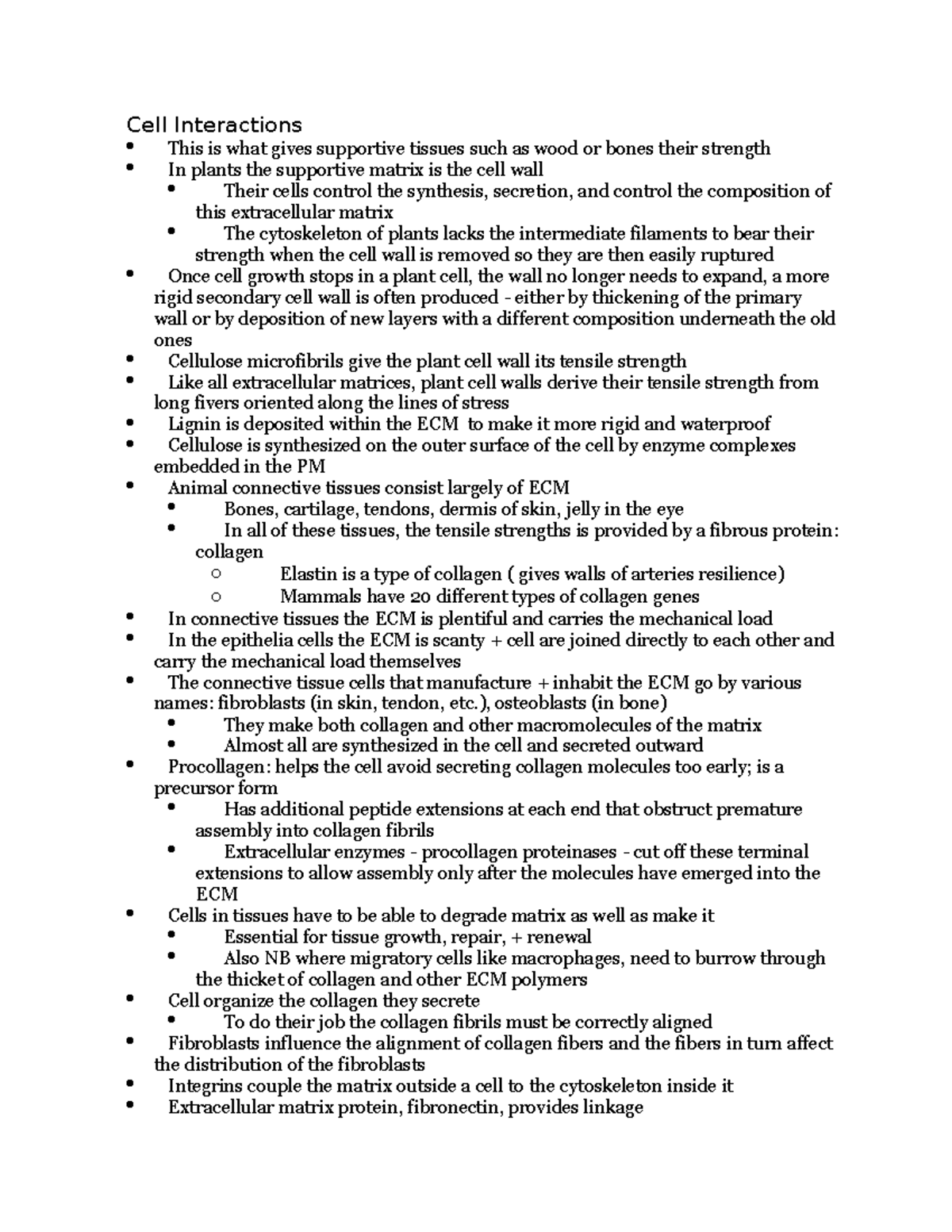 Cell Interactions - Cell Interactions This is what gives supportive ...