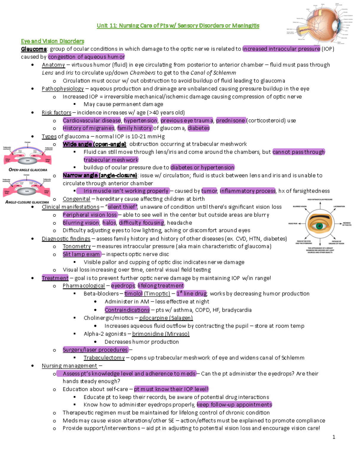 Med Surg II Exam 4 Study Guide - Unit 11: Nursing Care of Pts w ...