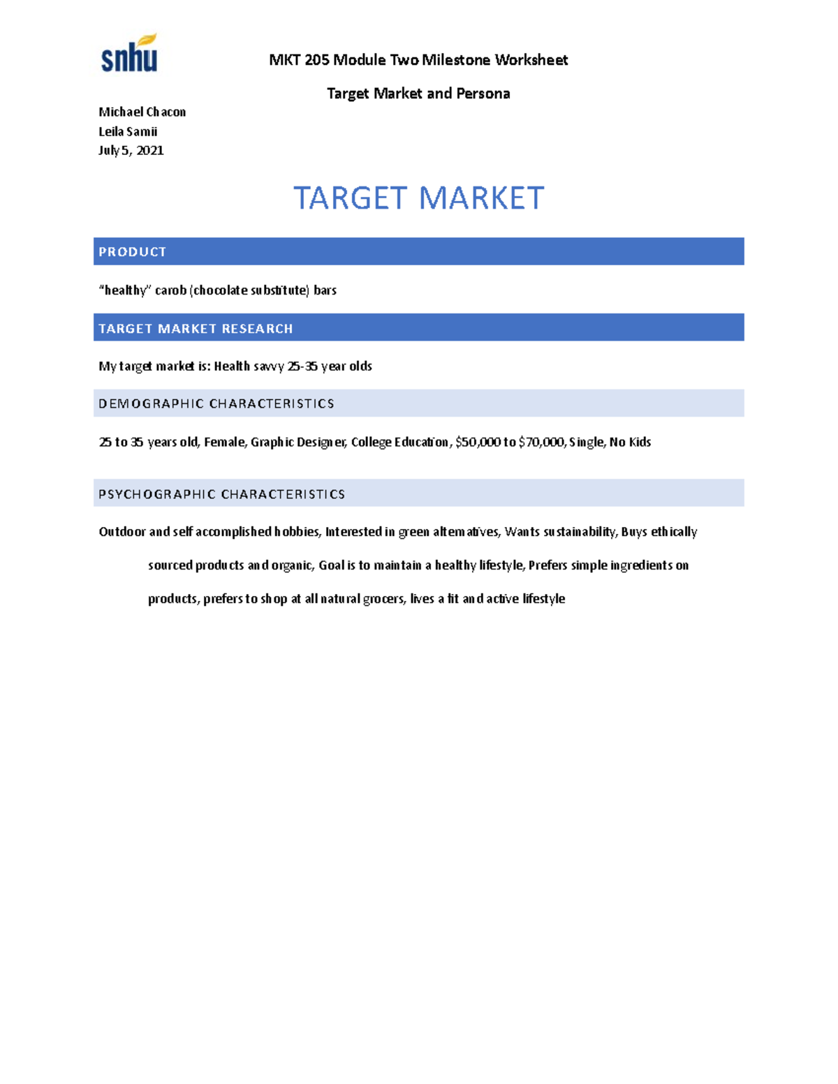 MKT205 Module Two Milestone Coursework - MKT-205 - SNHU - Studocu