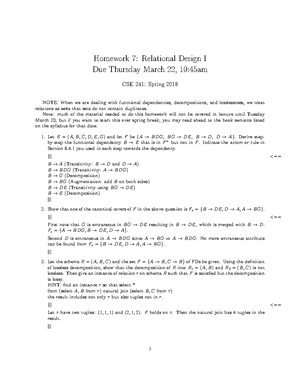 H02Soln - Homework 2: SQL Due Thursday Feb 8, 2018 by 10:45am CSE 241: Spring 2018 Save your SQL ...