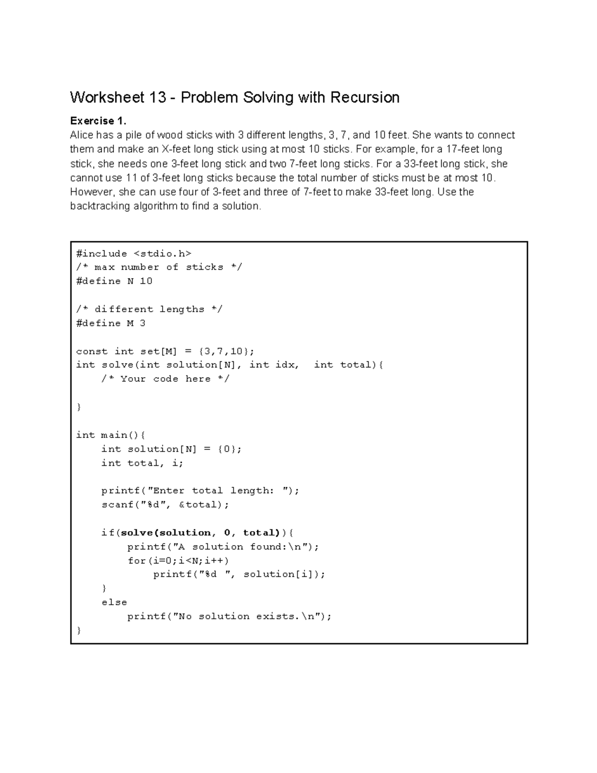 Worksheet lec13 - Lecture notes - Worksheet 13 - Problem Solving with ...