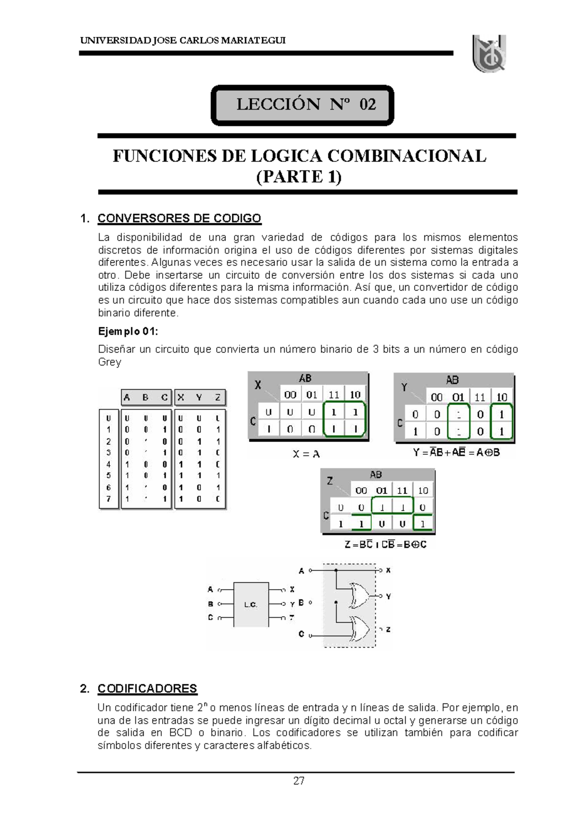 Lección Nº 02 Funciones DE Logica Combinacional ( Parte 1) - FUNCIONES ...
