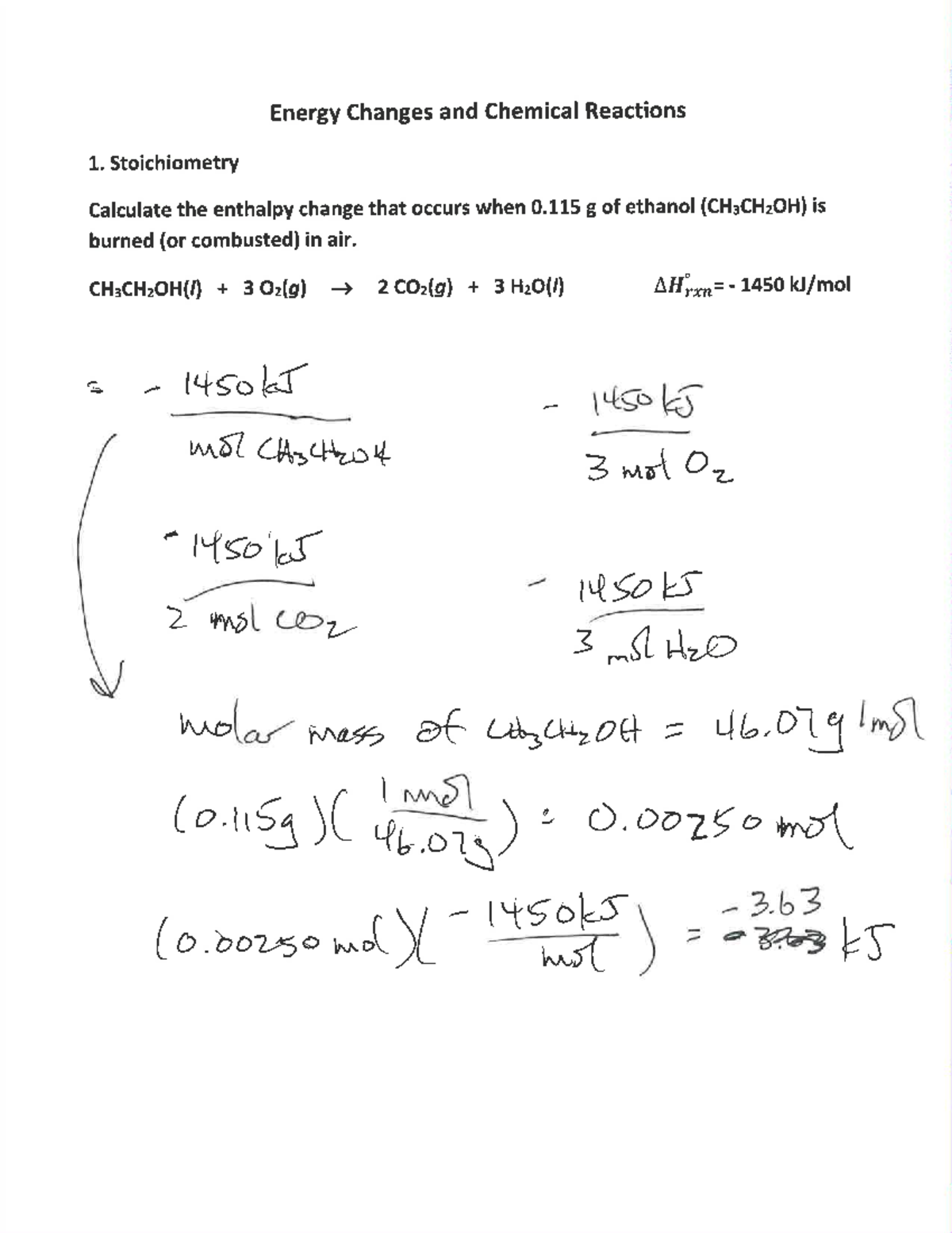 Energy Changes Lecture Notes - CHE 111 - Studocu